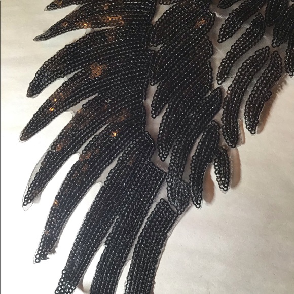 Accessories | Pair Of Angel Wing Black Sequined Patches | Poshmark